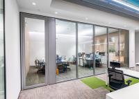China Double Glazed Partition Wall High Security Framed With Solid Door Stain-resistant Finishes for sale