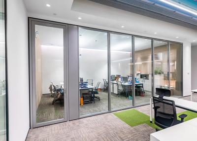 China Double Glazed Partition Wall High Security Framed With Solid Door Stain-resistant Finishes for sale