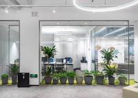 China Customizable Cubicle Systems Ultra-clear Vision Glass Partition Wall With Aluminum Frame for sale