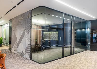 China Premium Soundproof Design Frameless Double Glass Office Partition Walls for sale