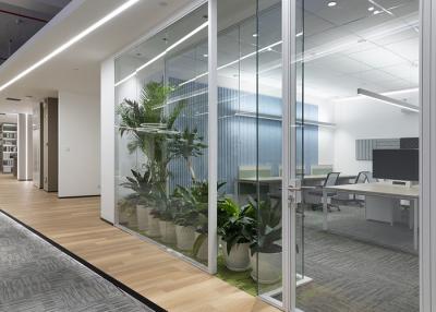 China Double Soundproof Glass Partition Framed Glass Partition Wall Prefabricated Design Easy To Install for sale