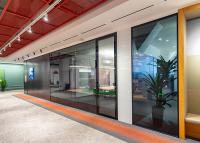 China Interior compartment glass partition wall Aluminum 108mm thickness frame 5+5mm double glass easy install for sale