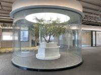 China Around Space Soundproof Meeting Room Customized Size With Curved Glass Partition Wall for sale