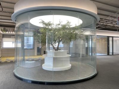 China Around Space Soundproof Meeting Room Customized Size With Curved Glass Partition Wall for sale