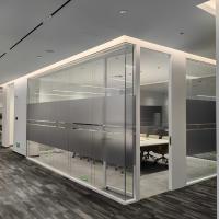 China Aluminum Framed Glass Partition Wall 5+5mm Tempered Glass for sale