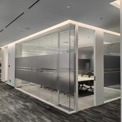 China Aluminum Framed Glass Partition Wall 5+5mm Tempered Glass for sale