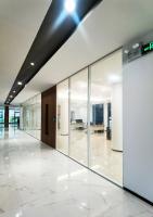 China 90mm Aluminum Frame Double Glass Modular Partition Wall System for sale