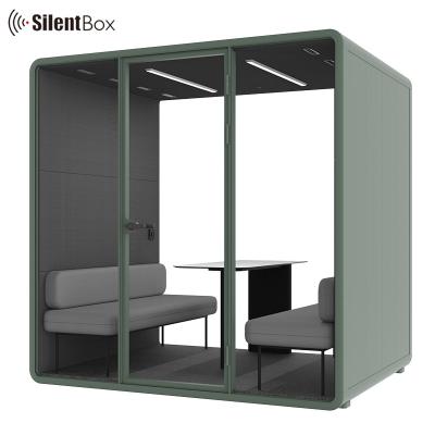 China Stand Alone Meeting Pod in Private Space Soundproof Glass Booth Portable Office for Work for sale
