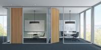 China 108mm Overall Frameless Glass Partition Wall with 12mm Glass for Commercial Building Partition and Full View for sale