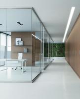 China Full View Office Wall Partition Single Layer Glass Without Aluminum Partition Type for sale