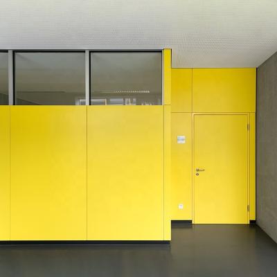 China Customized Aluminum Office Double Single Glazed Glass Partition Walls with Steel Solid Panel for sale