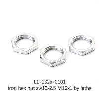 China High Strength Iron Hex Nut M10x1 SW13 2.5mm Precision Lathe Machined for Lighting Fixtures for sale