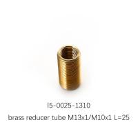 China Polished Brass Reducer Nipple M13x1 to M10x1 Thread 25mm Length Lighting Hardware for sale