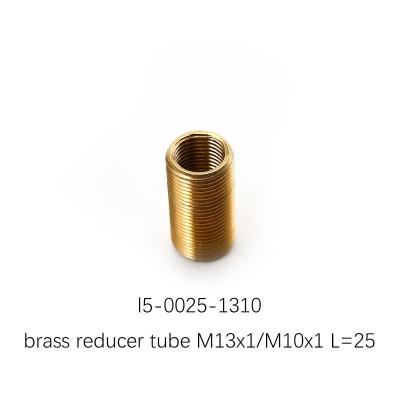 China Polished Brass Reducer Nipple M13x1 to M10x1 Thread 25mm Length Lighting Hardware for sale