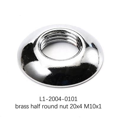 China Brass Half Round Nut and Washer 20x4mm M10x1 for Lighting Fixtures for sale