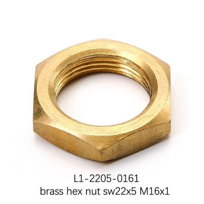 China Brass Hexagonal Nut Sw22x5 M16x1 For Lighting Assembly for sale