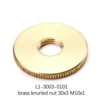 China Brass Knurled Nut 30mm OD M10x1 Fine Thread Polished for Lighting Fixtures for sale