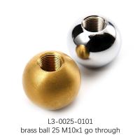 China Solid Brass Go Through Ball Joint 25mm Diameter M10x1 Metric Fine Thread Connector for sale