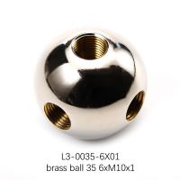 China 35mm Brass Ball Connector 6x M10x1 Threaded Holes for Corrosion Resistant Lighting Fixtures for sale