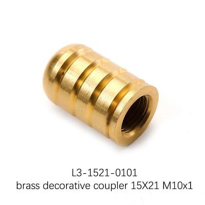 China Brass Decorative Coupler Fittings 15x21mm M10x1 Polished Lacquered for Lighting for sale
