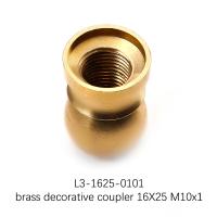 China Solid Brass Decorative Coupler 16x25mm M10x1 Thread for Lighting Fixtures for sale