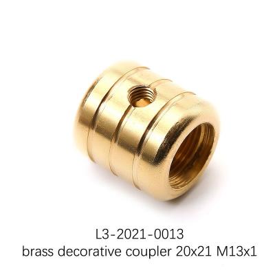 China Brass Decorative Coupler 20x21 M13x1 Female Threaded Lead Free Connector for Lighting Assembly for sale