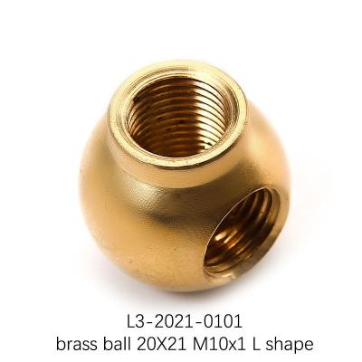 China L Shape Brass Ball Joint Connector 20mm Ball M10x1 Thread for Lighting Fixtures for sale