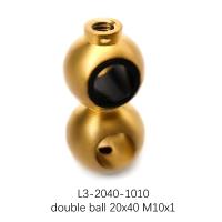 China 20mm 40mm M10x1 Double Ball Joint Connector Polished Brass 360 Degree Adjustable Locking for sale