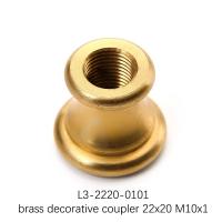 China Brass Decorative Threaded Coupler 22x20mm M10x1 for Lighting Fixtures for sale