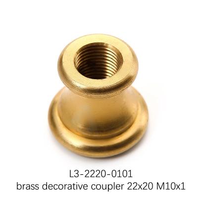 China Brass Decorative Threaded Coupler 22x20mm M10x1 for Lighting Fixtures for sale