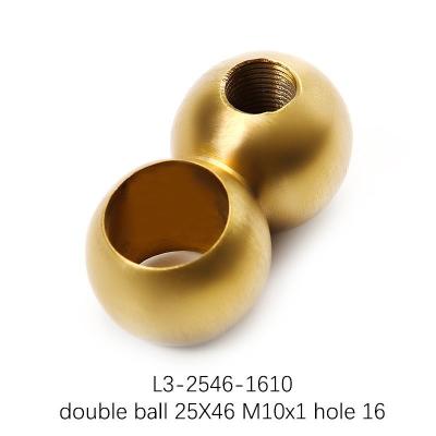 China Brass Double Ball Connector Rod 25x46mm M10x1 Thread 16mm Hole for Lighting for sale