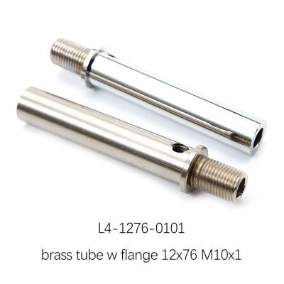 China Precision Machined Brass Tube with Flange 12x76mm M10x1 Thread for Lighting Fixtures for sale