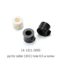 China PP Pendant Cord Connector 13x11mm Cable Grip 6.5mm Center Hole with Locking Screw for sale