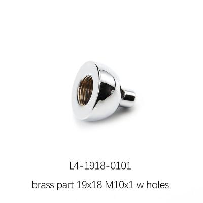 China Brass M10x1 Thread Connector 19x18mm Lamp Arm Accessory with Cross Drilled Locking Holes for sale
