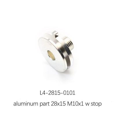China Precision Aluminum Connector 28x15 mm M10x1 Thread Integrated Stop for Lighting Fixtures for sale