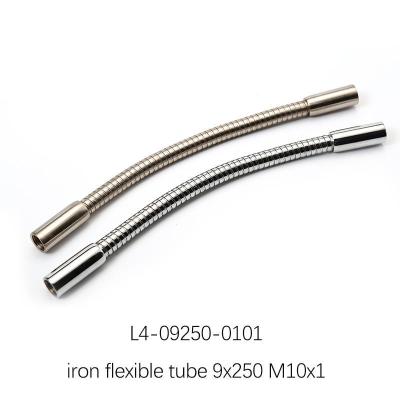 China 9x250mm M10x1 Iron Flexible Tube Conduit Electroplated Finish for Lighting Fixtures for sale