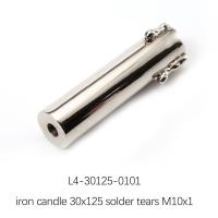 China Iron Candle Connector 30x125mm M10x1 Thread Solder Tears Design for Lighting Fixtures for sale