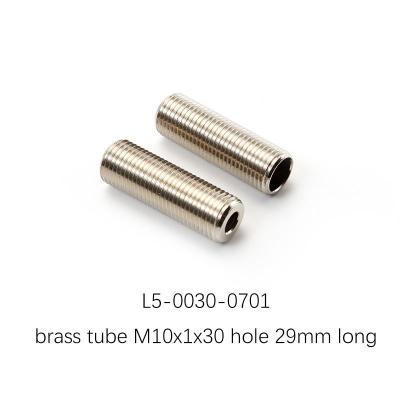 China M10x1 Brass Threaded Nipple Tube 30mm Length 29mm Internal Hole Depth for Lamp Fixtures for sale