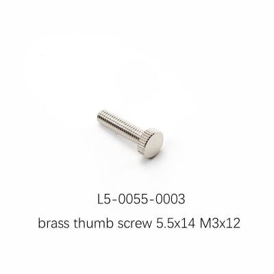 China Brass Knurled Thumb Head Screw M3x12 5.5mm Shank Corrosion Resistant for Lighting Fixtures for sale