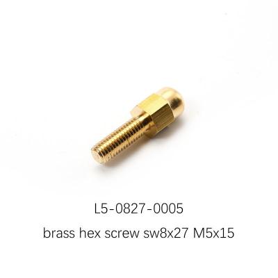 China Brass Hex Head Screw M5x15mm SW8 for Lighting Fixtures DIN933 for sale