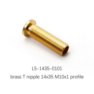China Anti Corrosion Brass T Nipple Connector 14x35 M10x1 for Lighting Fixtures for sale