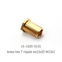 China Brass Hex T Nipple Connector SW15x20 M13x1 Leak Proof for Lighting Fixtures for sale