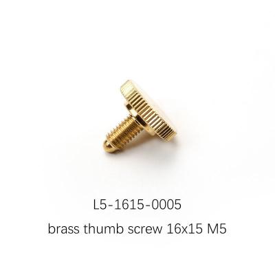 China M5 Brass Knurled Thumb Screw 16mm Head Diameter 15mm Length Tool-Free Hand Tightened for sale