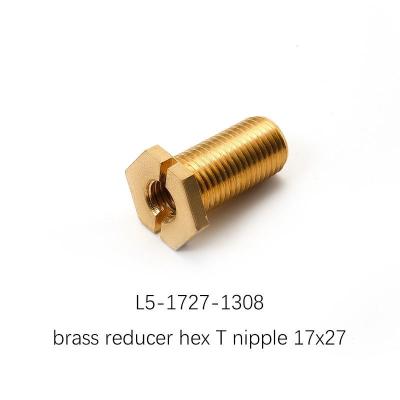 China T Shaped Brass Reducing Hex Nipple 17x27 Female NPT Connection for Lighting Systems for sale