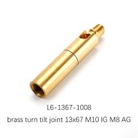 China Brass Turn Tilt Joint 13x67mm M10 IG M8 AG Precision Adjustable Lighting Fixture Component for sale