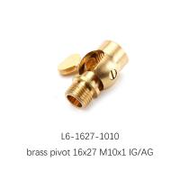 China Brass Pivot Connector 16x27mm M10x1 Fine Thread with Integrated Grounding for Lighting Fixtures for sale
