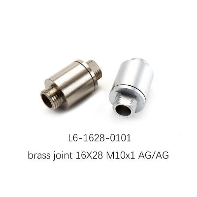 China Brass Swivel Joint 16x28mm M10x1 AG/AG for Lighting Fixtures Electrical Connection for sale