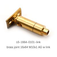 China Anti Tarnish Gold Brass T Joint Tee Connector 16x64 M10x1 with Intermediate Link for sale