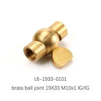 China Precision Brass Ball Joint 19x33mm M10x1 Internal Thread for Adjustable Lighting Fixtures for sale