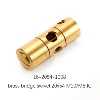 China 20x54mm Brass Bridge Swivel M10 M8 Thread Internal Gear for Lighting Fixtures for sale